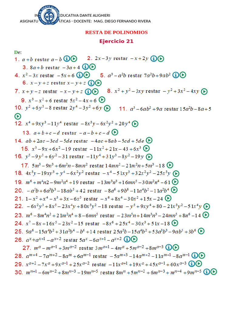 Ejercicio 21 Algebra Baldor | PDF