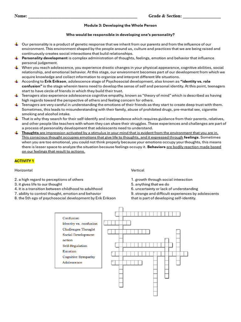 Activity Modules Perdev | PDF