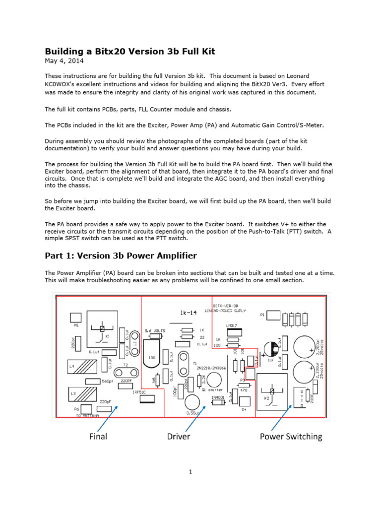 BitX20 Version 3b Full Kit Build 5 - 4 - 14 | PDF