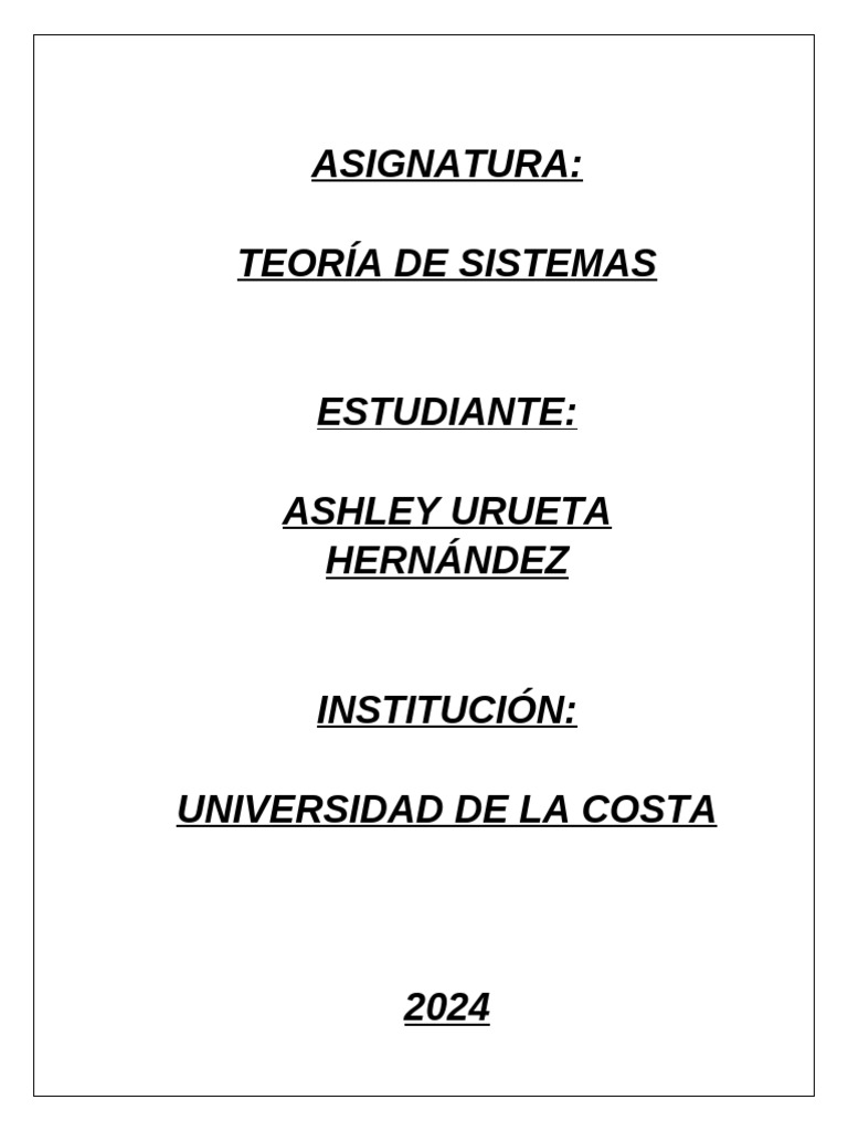 Asignatura Teoria de Sistemas 3 Corte | PDF