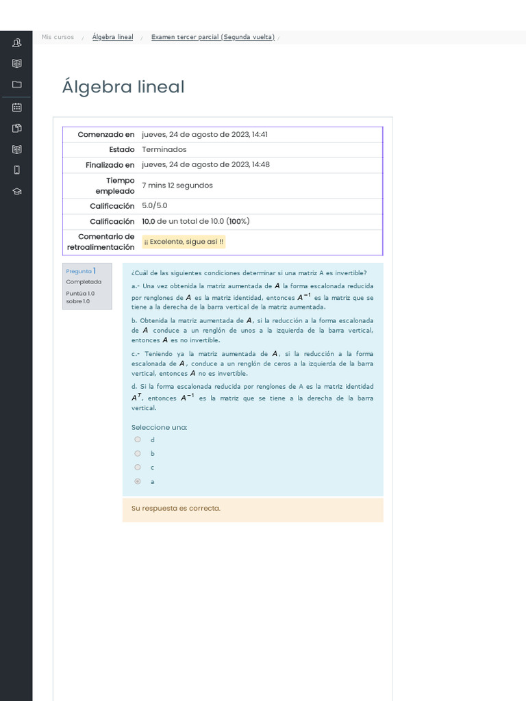Examen Tercer Parcial (Segunda Vuelta) - Revisión Del Intento | PDF