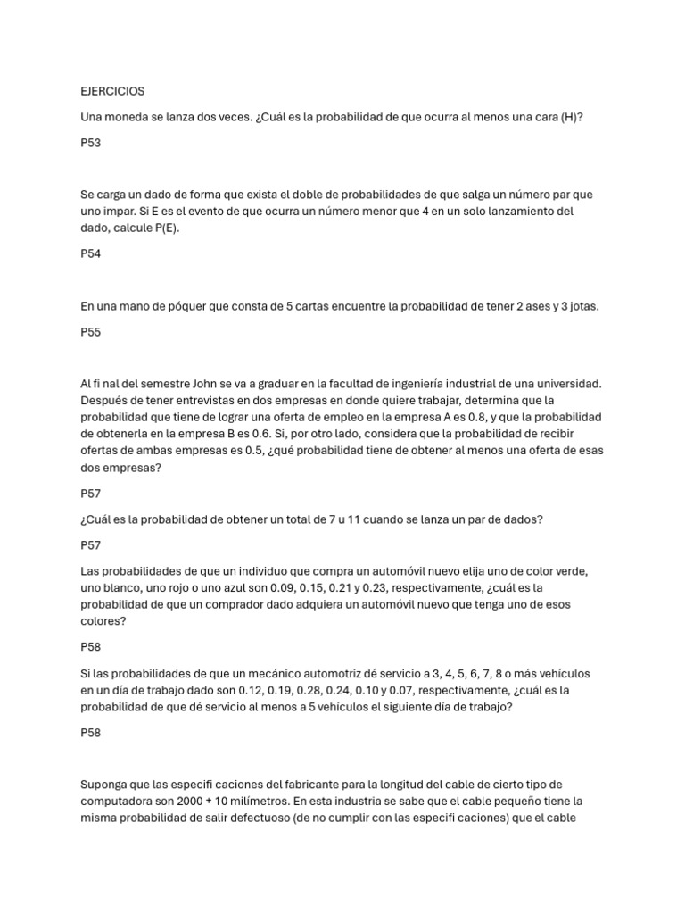 EJERCICIOS 25 Sep 2024 | PDF