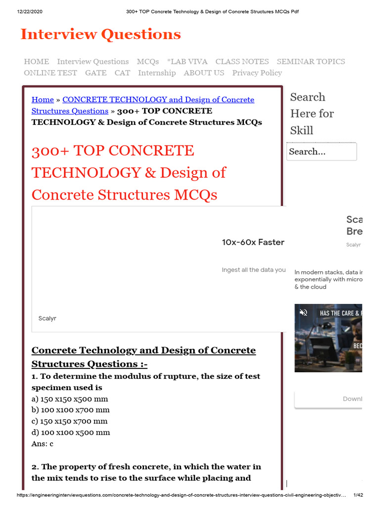 Concrete Technology | PDF