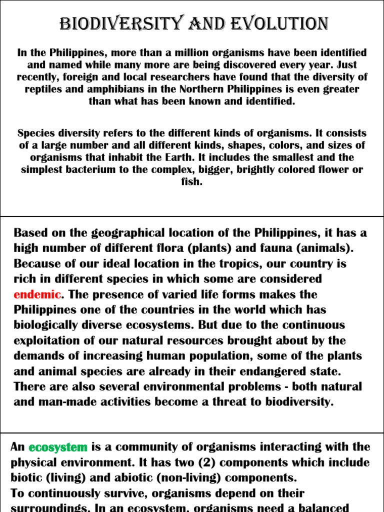 Biodiversity and Evolution Module | PDF