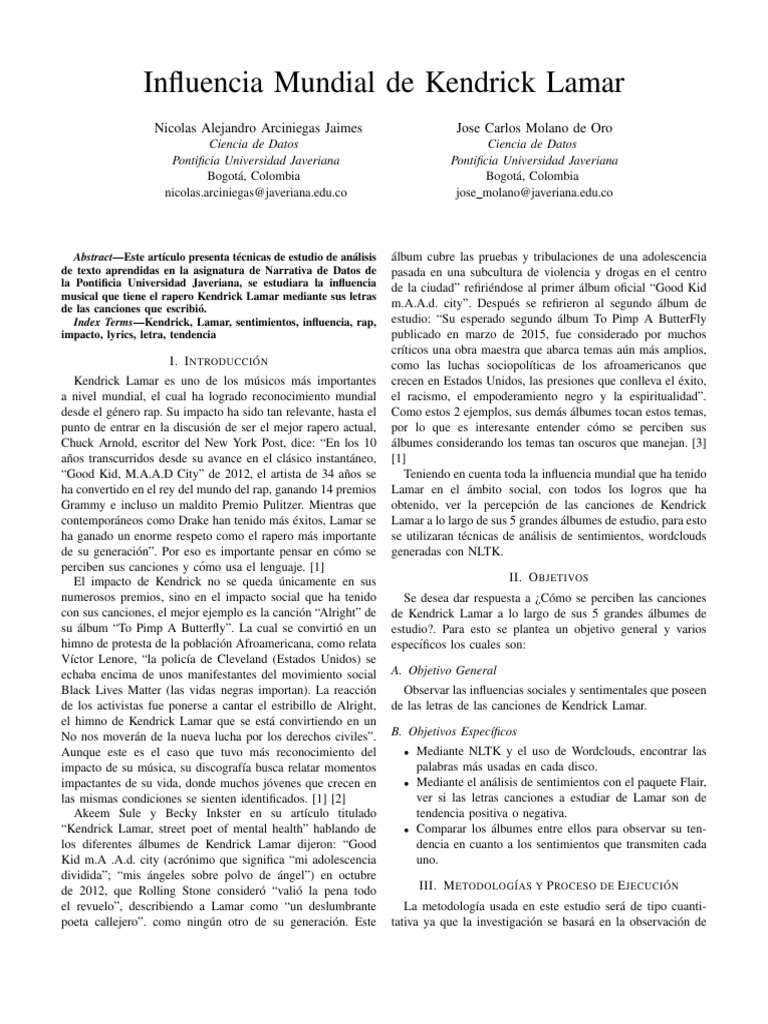 Influencia Mundial de Kendrick Lamar | PDF