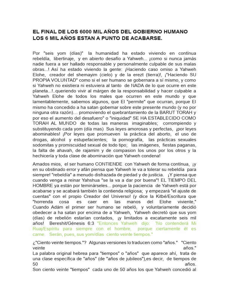 Los 6000 Mil Anos Del Gobierno Humano | PDF
