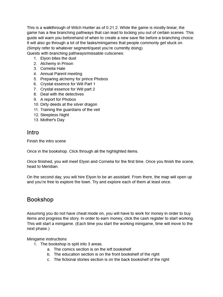 Witch Hunter Walkthrough 0.21.2 | PDF