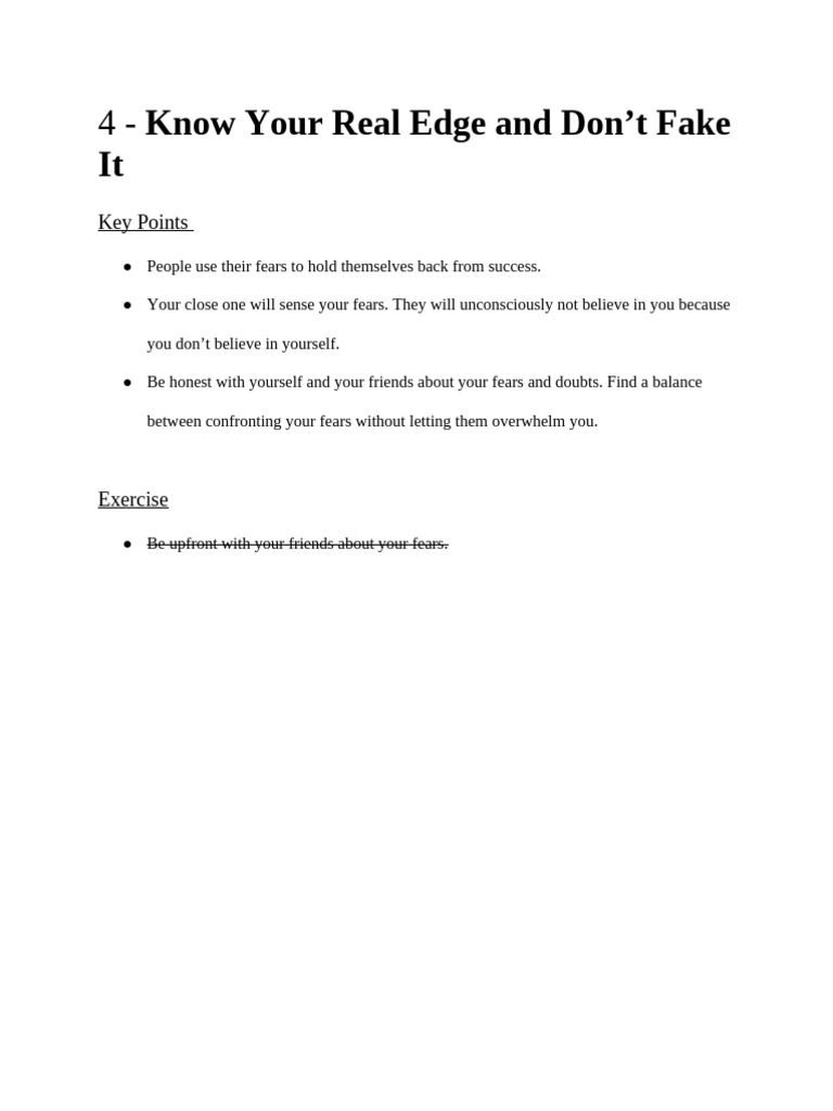 4 - Know Your Real Edge and Don't Fake It | PDF