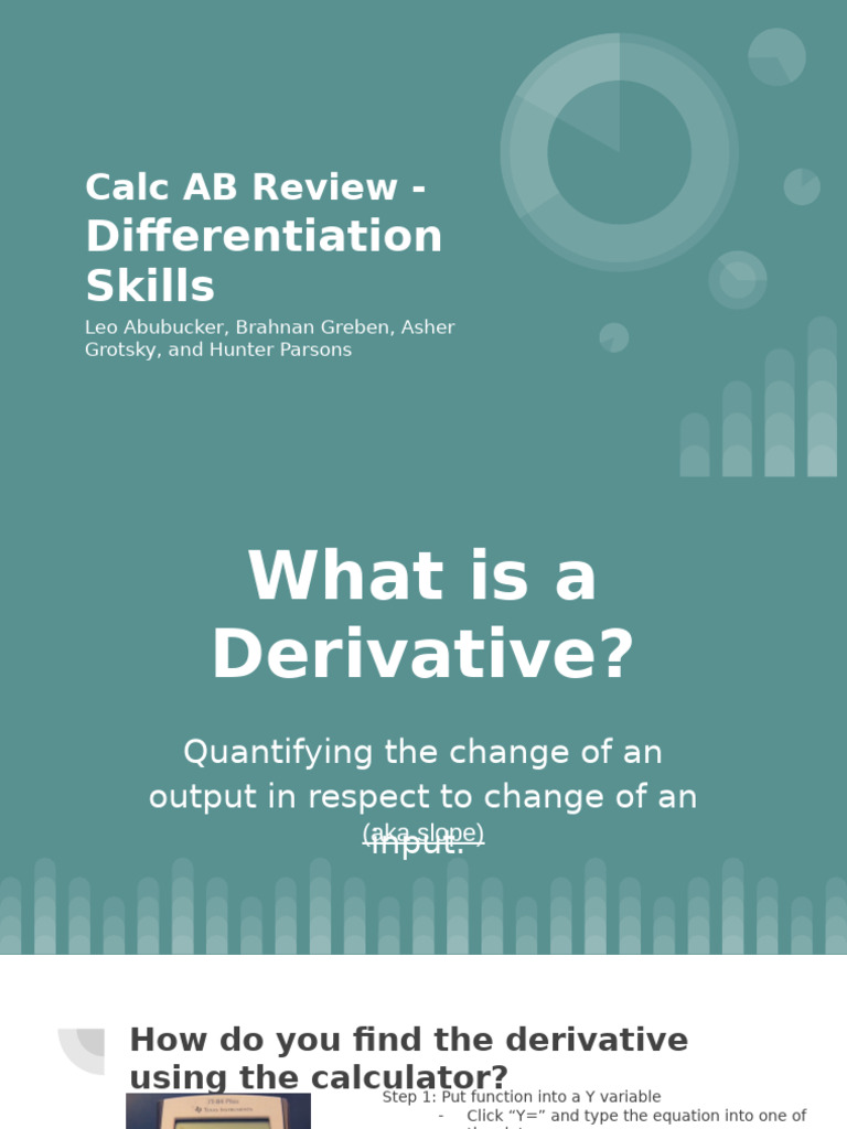 Calc AB Review - Differentiation Skills | PDF