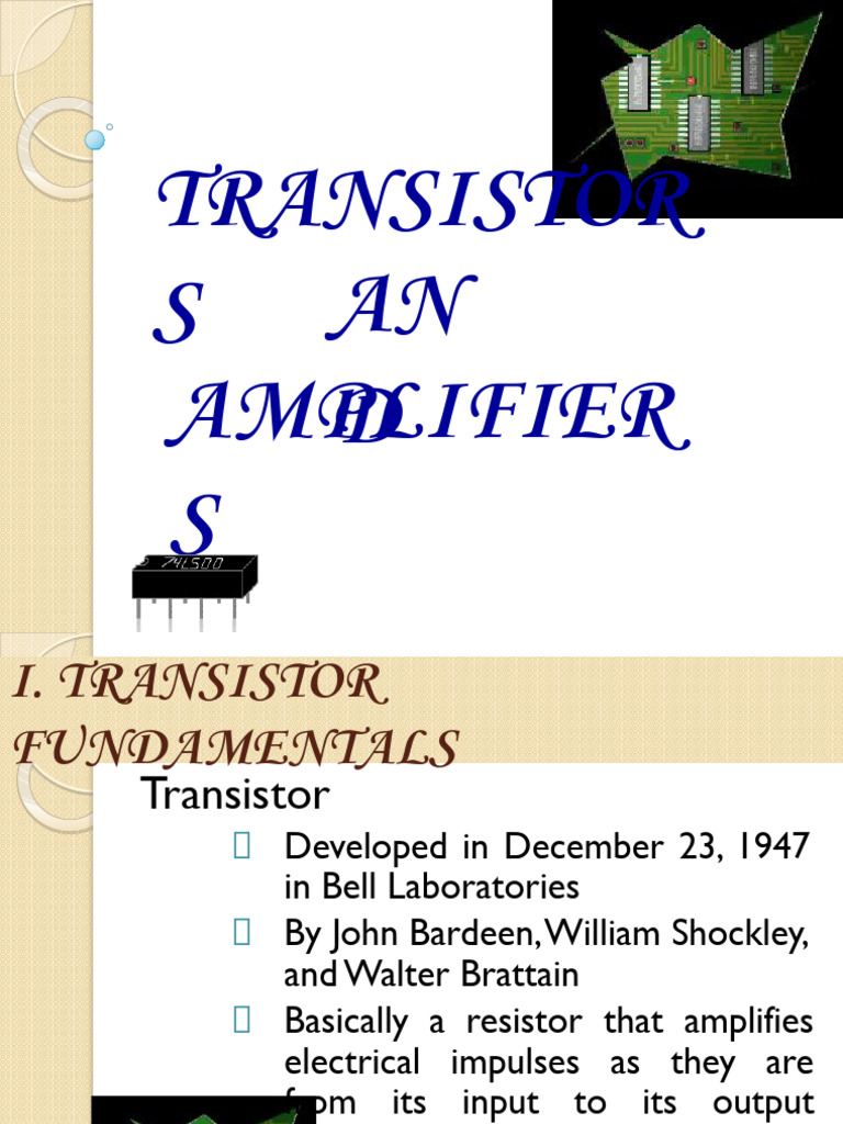 TRANSISTORS AND AMPLIFIERS - Edited | PDF