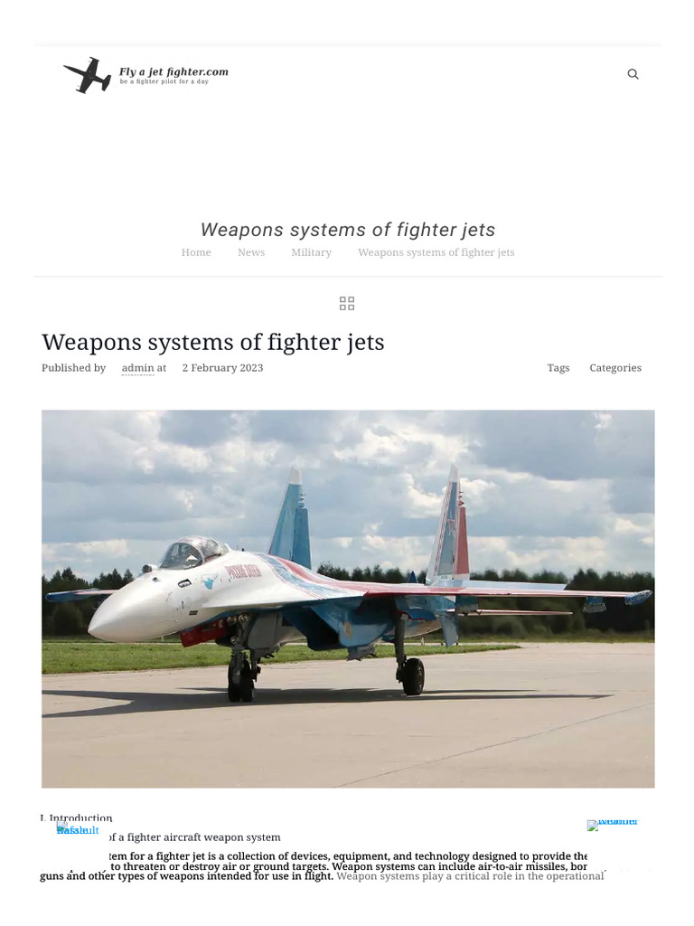 Weapons Systems of Fighter Jets - Fly A Jet Fighter | PDF