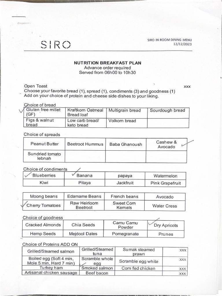 Nutrition Breakfast Plan | PDF