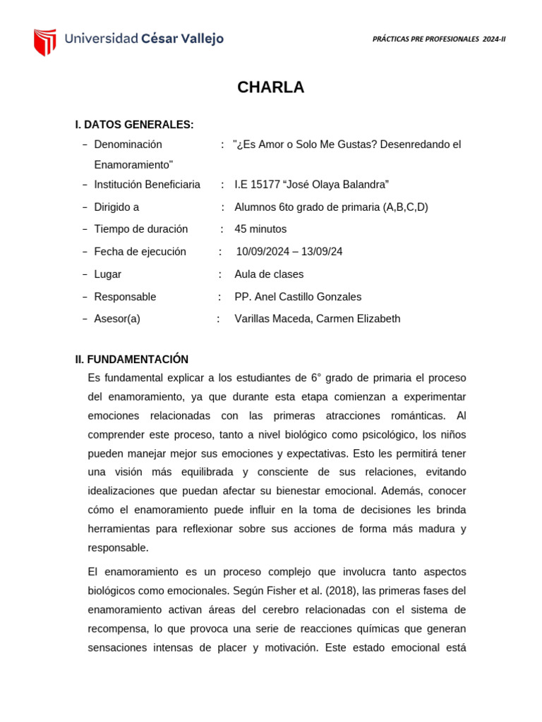 CHARLA 1 - Enamoramiento | PDF