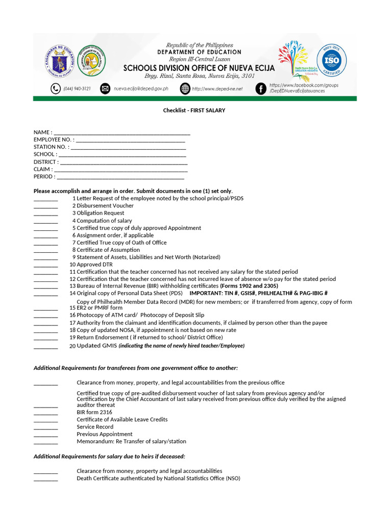 2024 Checklist-Ps Claim | PDF