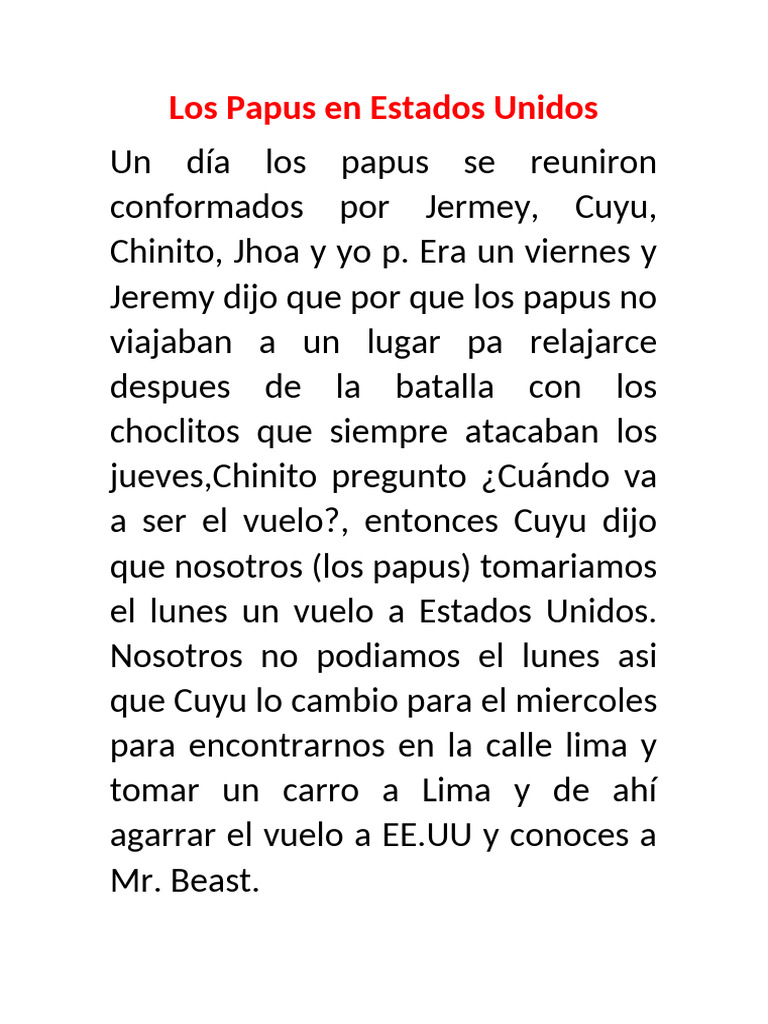 Los Papus en Estados Unidos | PDF