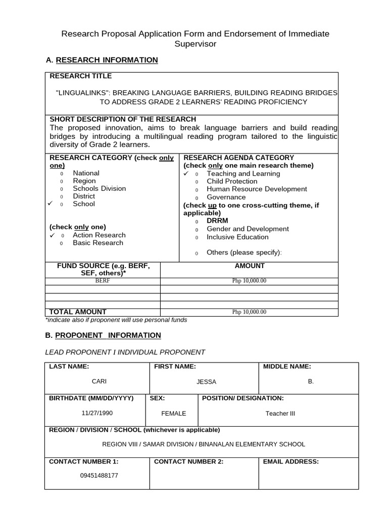 Endorsement of Immediate Supervisor | PDF