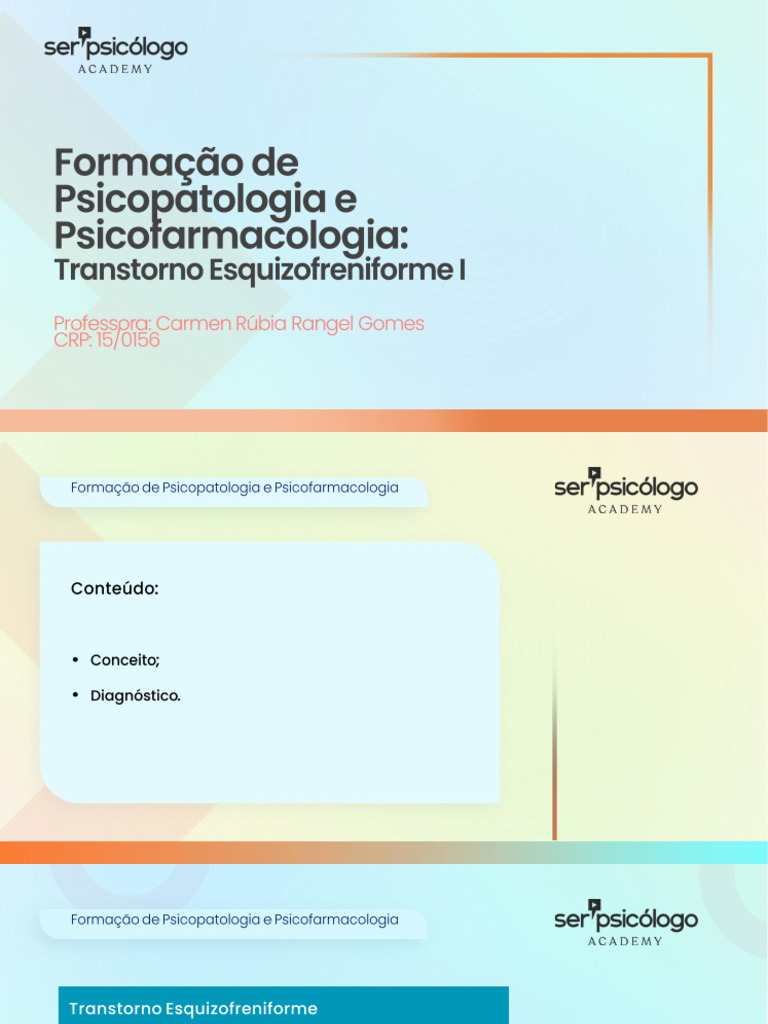 Psic. e Psicofarmacologia - Transt Esquizofreniforme - 1 | PDF