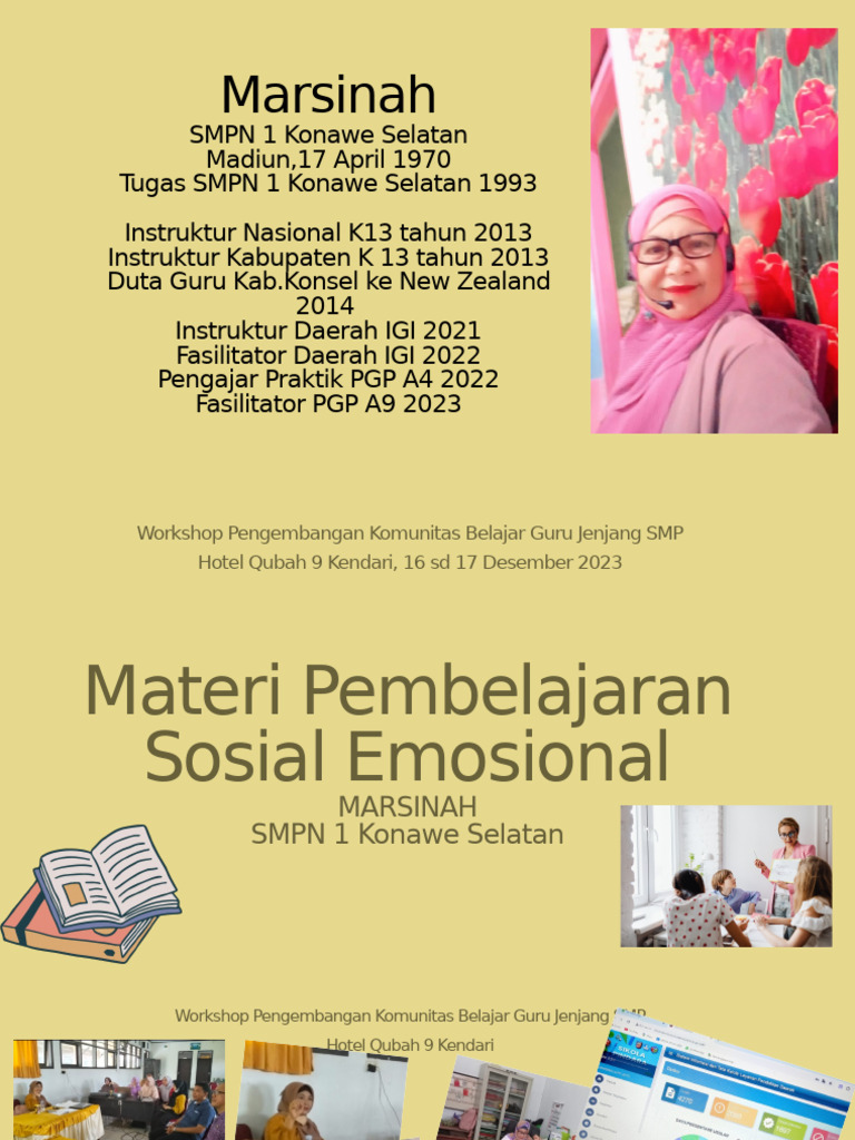 Materi Pembelajaran Sosial Emosional - Presentasi | PDF