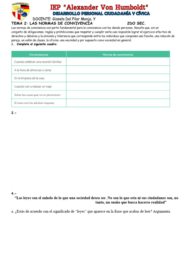 Fichas DPCC - Viernes 2do 3ro y 4to | PDF