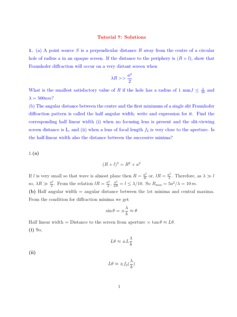 Physics of Waves Tutorial: Quantum (IIT KGP) | PDF