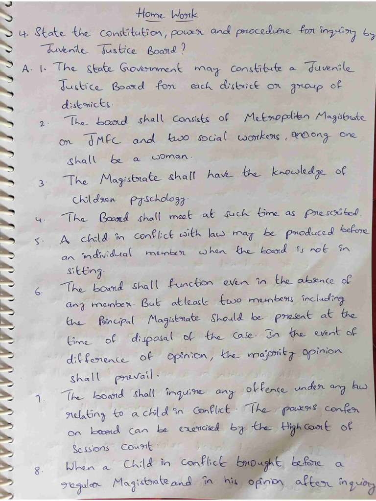 JJ Act Important Questions | PDF