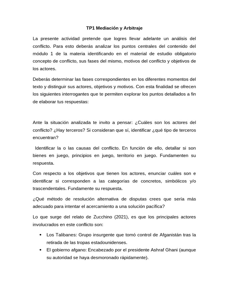 TP1 Mediación y Arbitraje | PDF