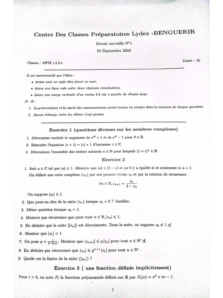 DS1 - Énoncé | PDF