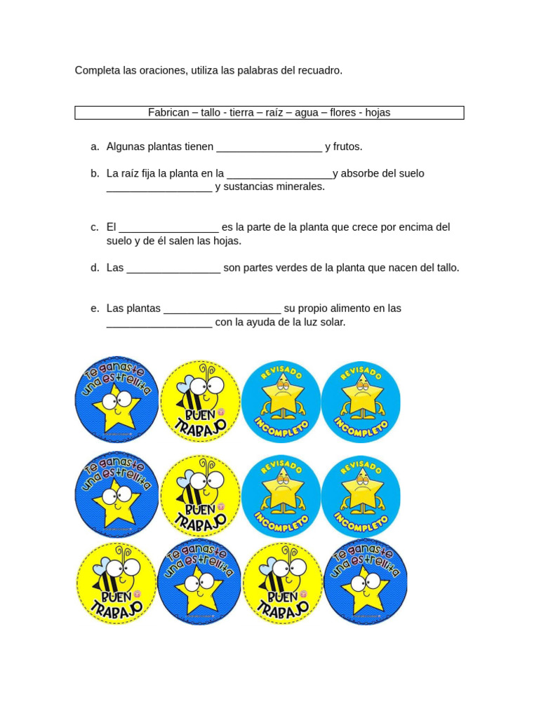 Completa Las Oraciones | PDF