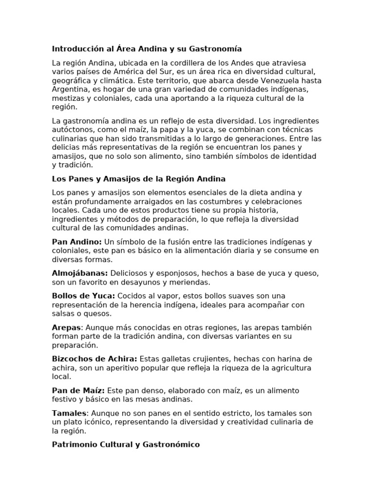 Panes y Amasijos Andinos: Tradición Culinaria | PDF | Panes | Salud y ...