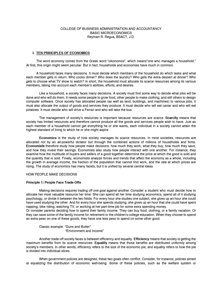 Basic Microeconomics Part 1 | PDF
