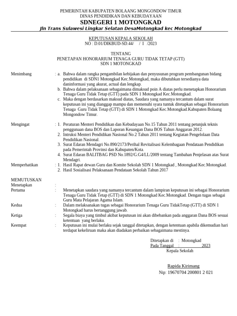 SK Guru Honorer | PDF