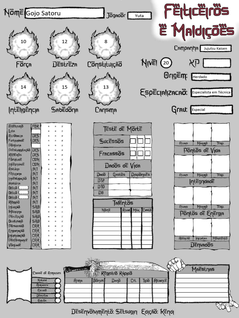 Gojo Satoru (Ficha) | PDF