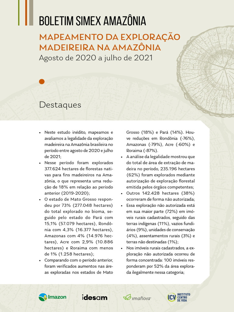 Mapeamento Da Exploração Madeireira Na Amazônia | PDF | Floresta Amazônica