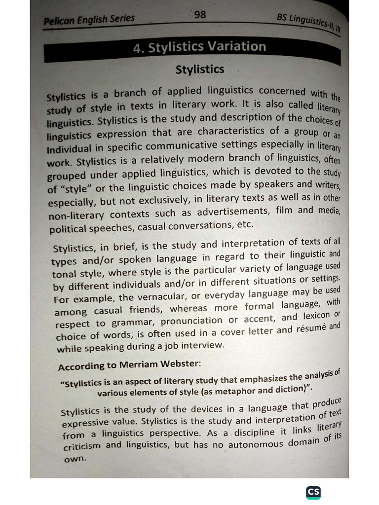 Stylistic Variations | PDF