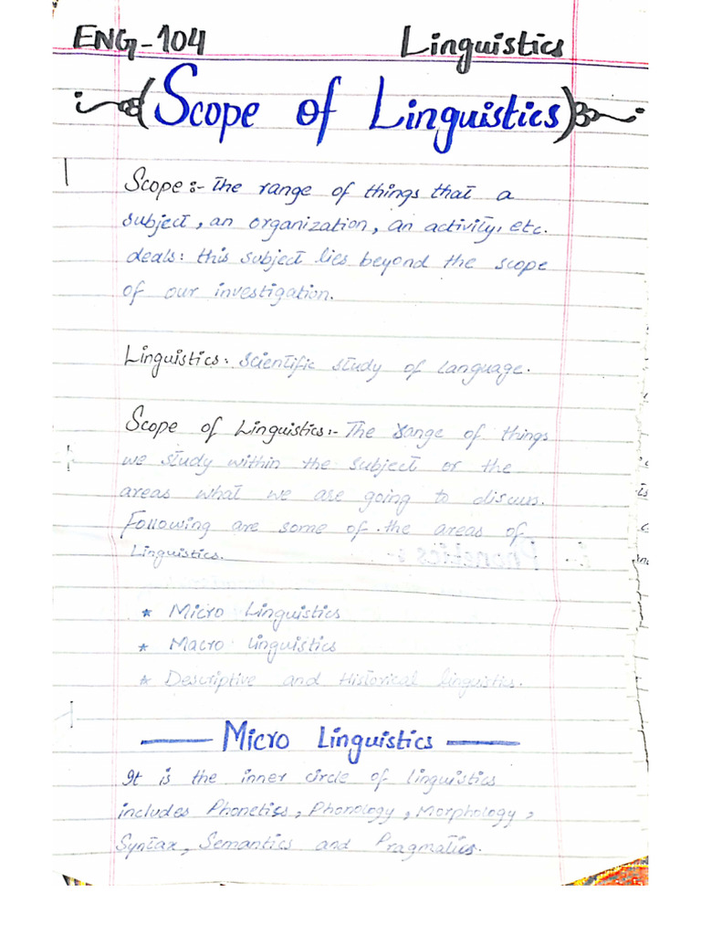 Linguistics Complete Notes 2nd Semester by ItX Mughal ? | PDF
