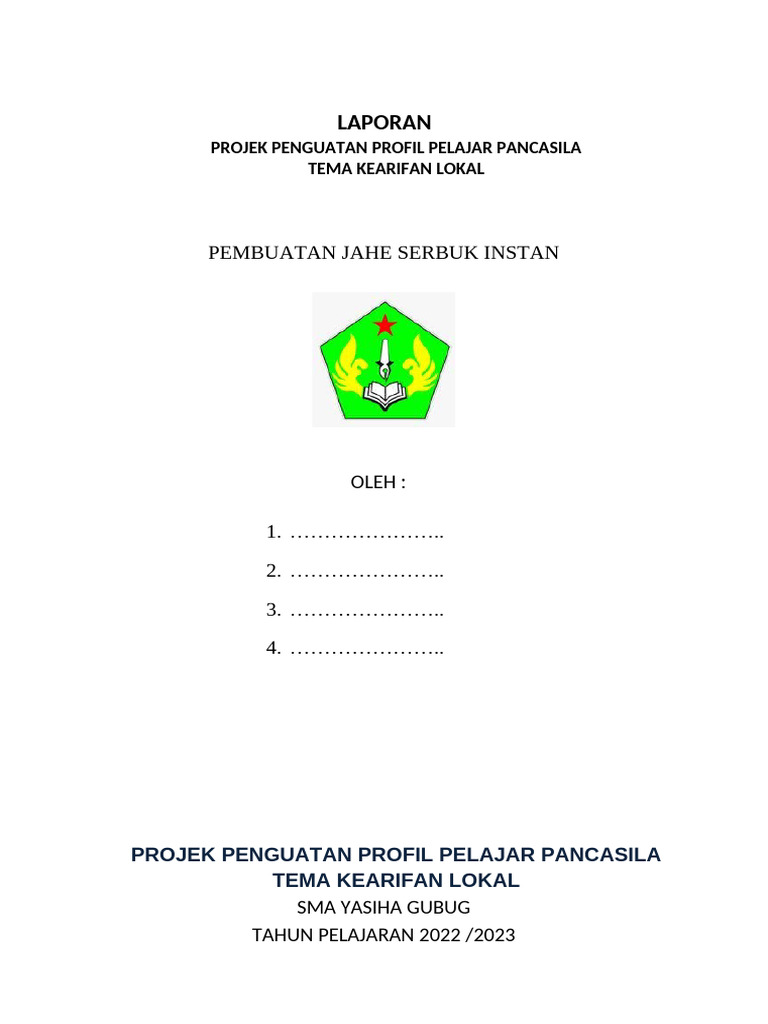 Laporan Projek P5 | PDF