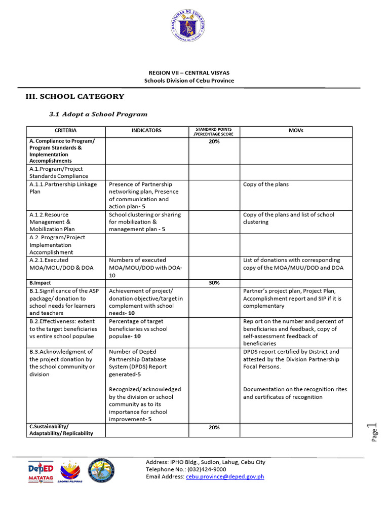 2024 Opi Criteria School Division Category | PDF