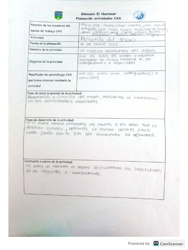 Búsqueda Del Tesoro Planeación | PDF