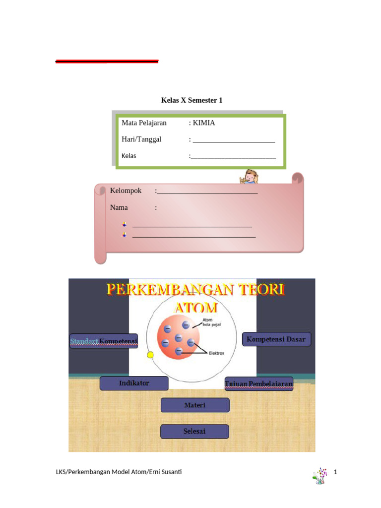 LKS Kimia Teori Atom | PDF