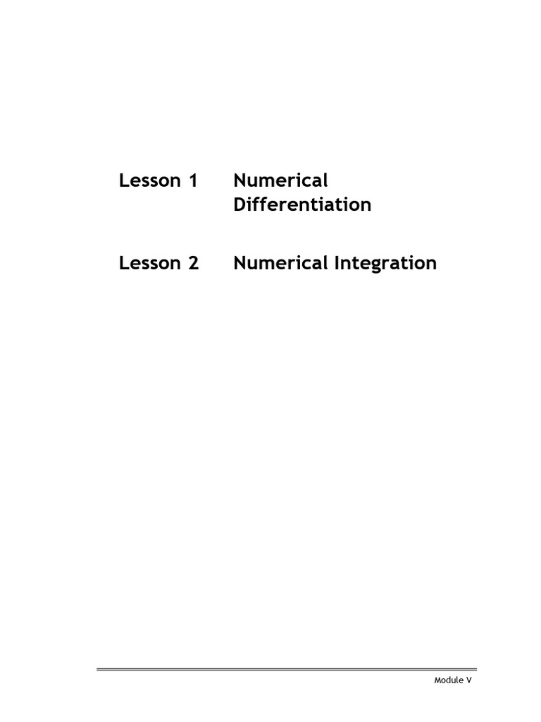 Numerical Differentiation and Integration | PDF
