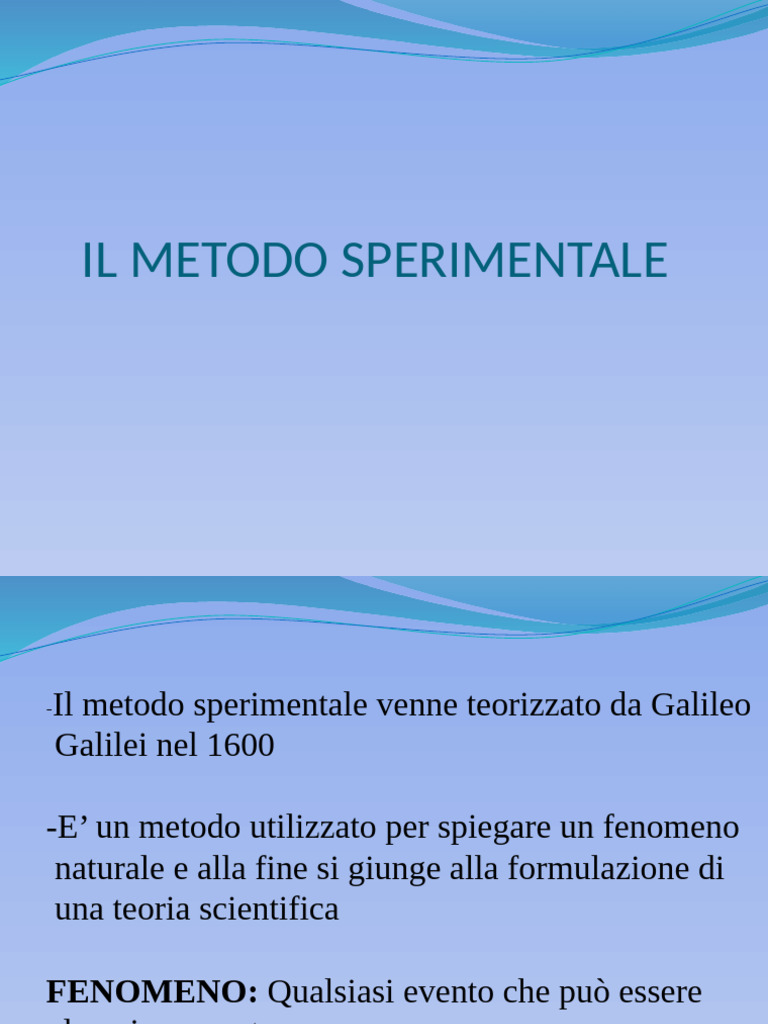 Il Metodo Sperimentale | PDF