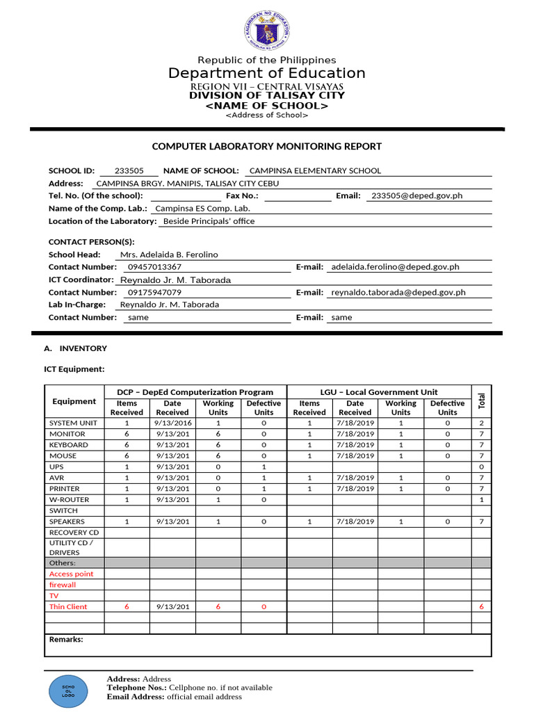 Complab Monitoring Report | PDF