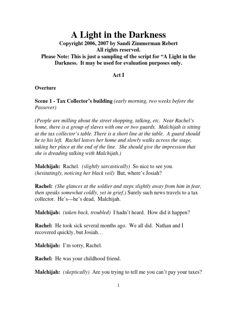 Sample Script of Light | PDF