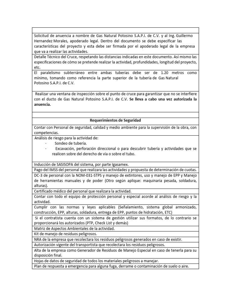 Requisitos para Cruce GNP | PDF