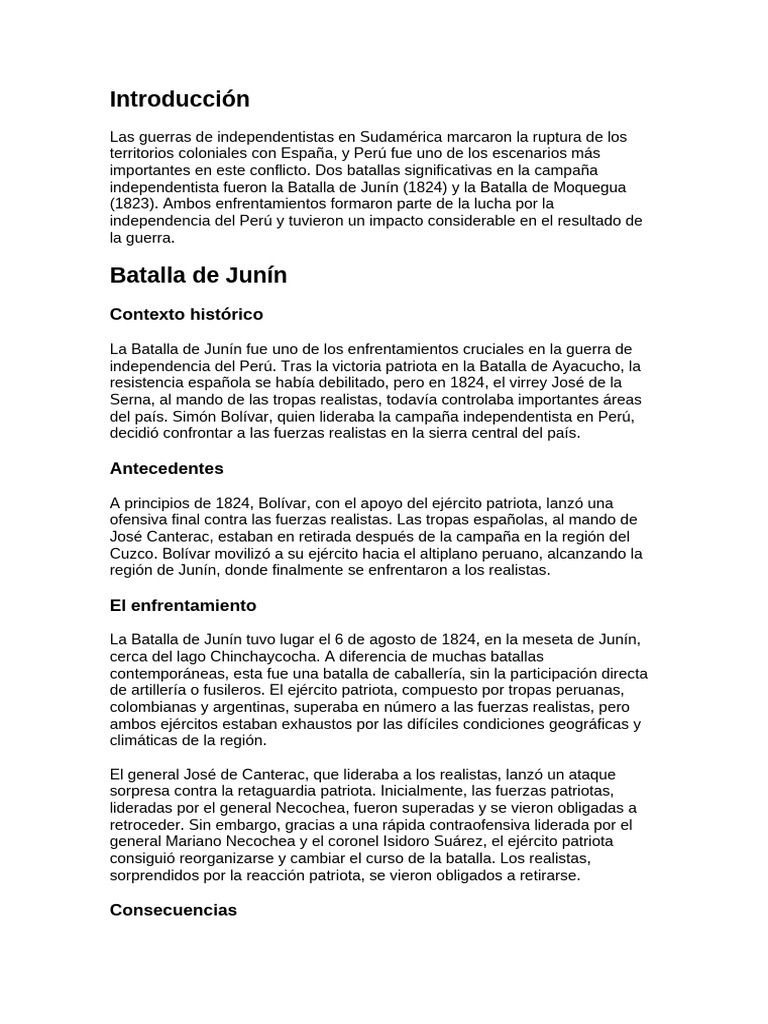 Batalla de Junin y Ayacucho | PDF