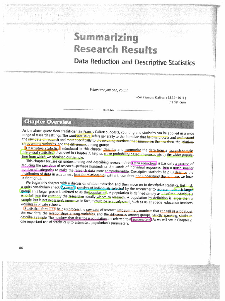 Data Reduction and Descriptive Statistics | PDF