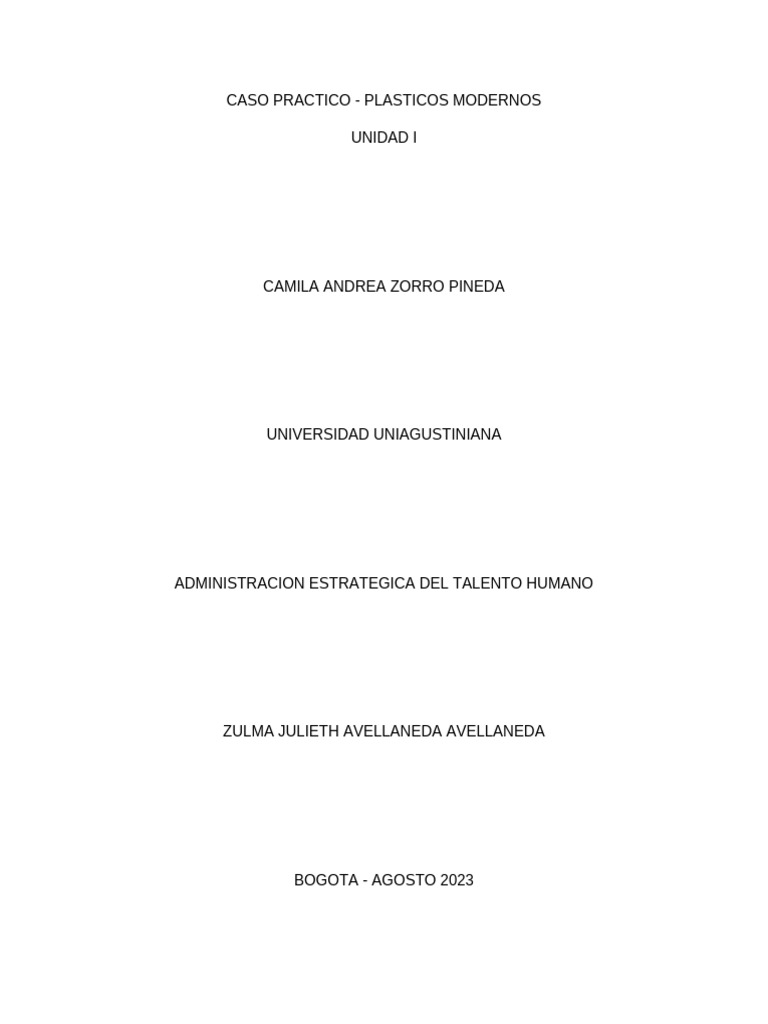 Caso Practico Plasticos Modernos | PDF