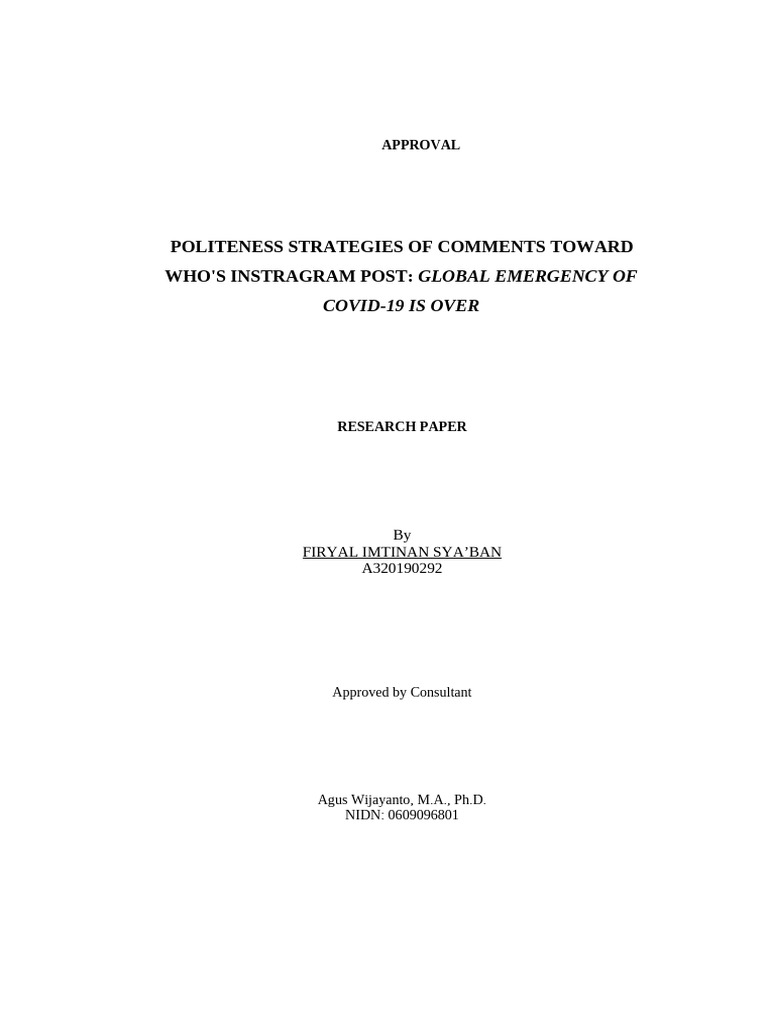 Firyal Imtinan Sya'Ban A320190292 Approval | PDF