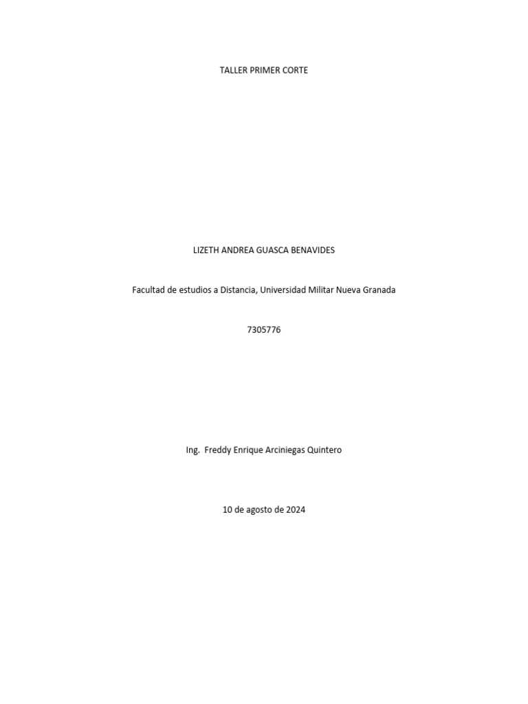 Taller 1 Guasca 7305776 | PDF