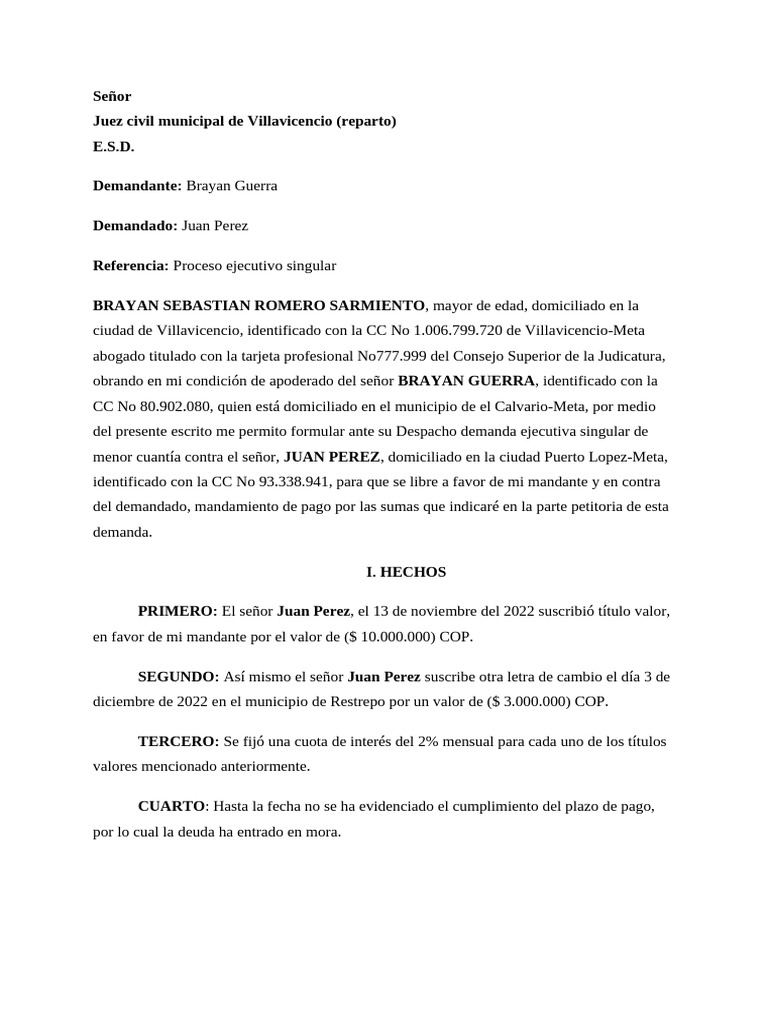 Demanda Carlos Sebas Ult | PDF